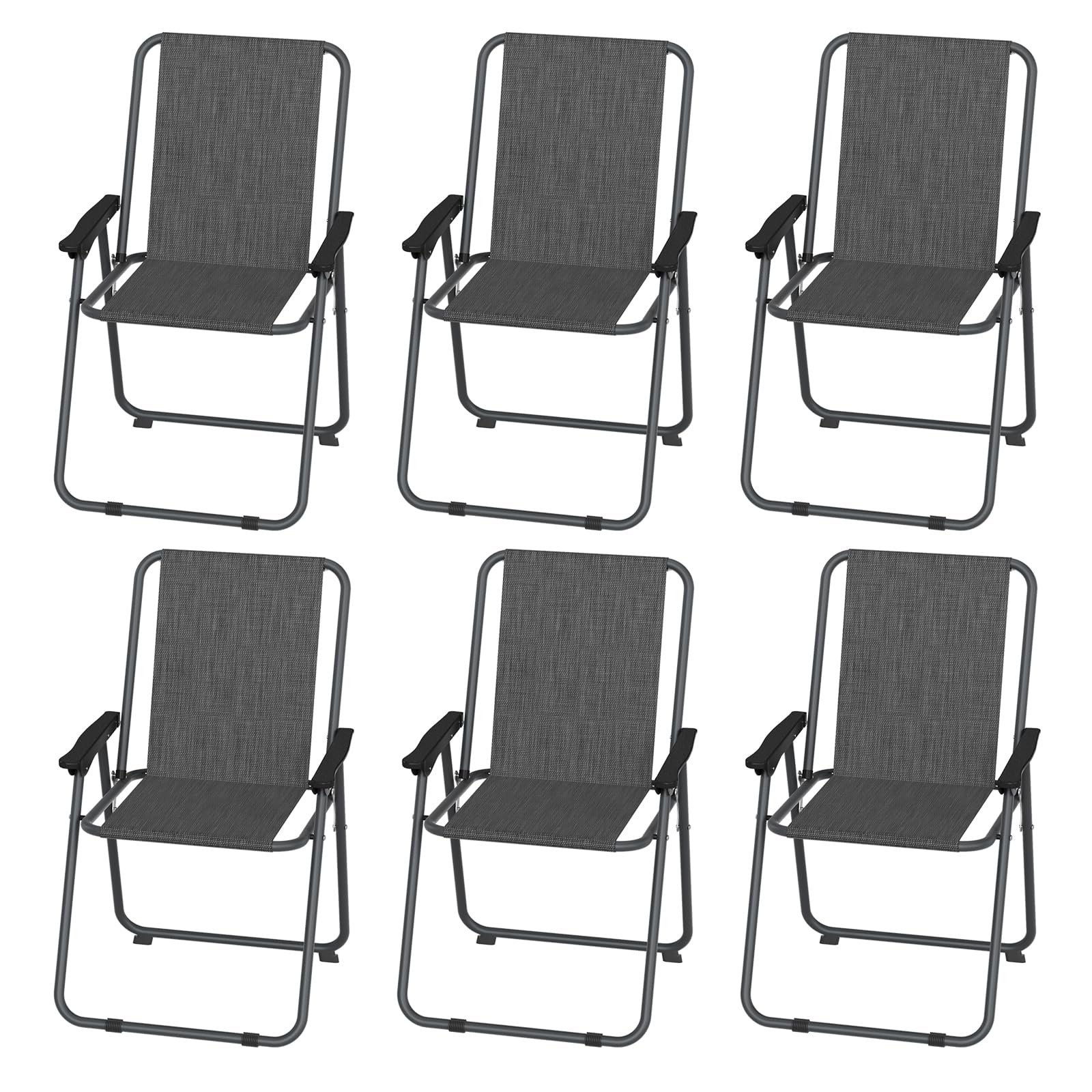 UDPATIO Patio Folding Chairs Set of 6, Lightweight Portable Patio Chai