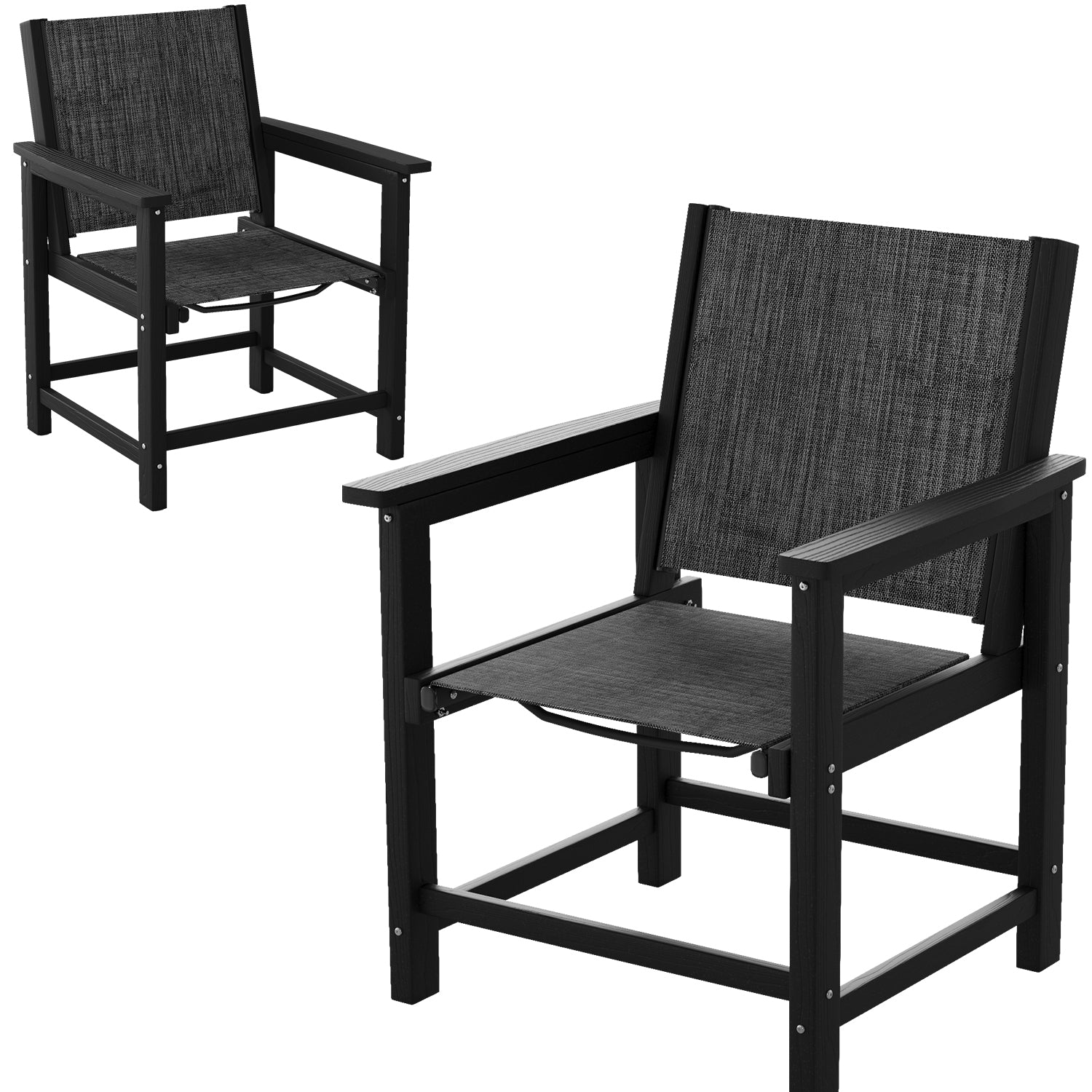 UDPATIO HDPE Outdoor Chairs Patio Dining Chair Set of 2 All Weather fo